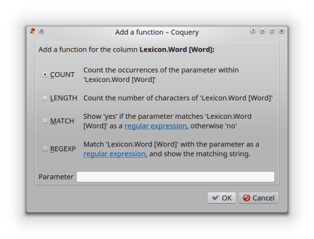 Output menu — Coquery 0.10.0 documentation
